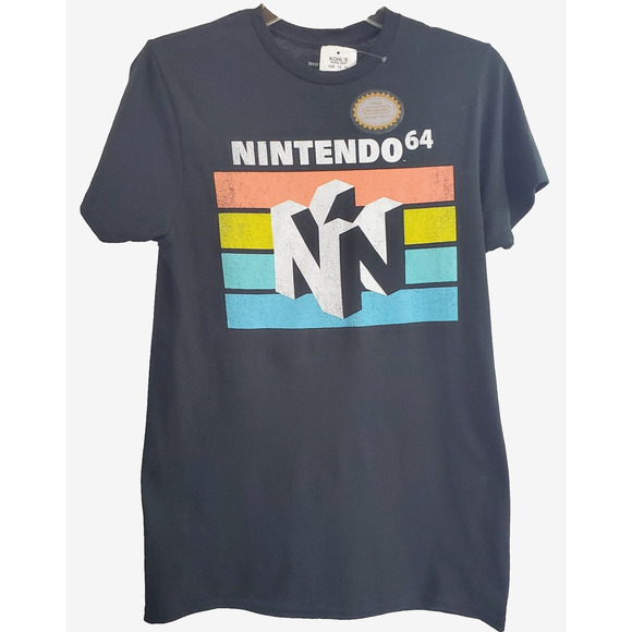 Nintendo | Shirts | Nintendo Shirt Mens Black Small Nintendo 64 Logo ...